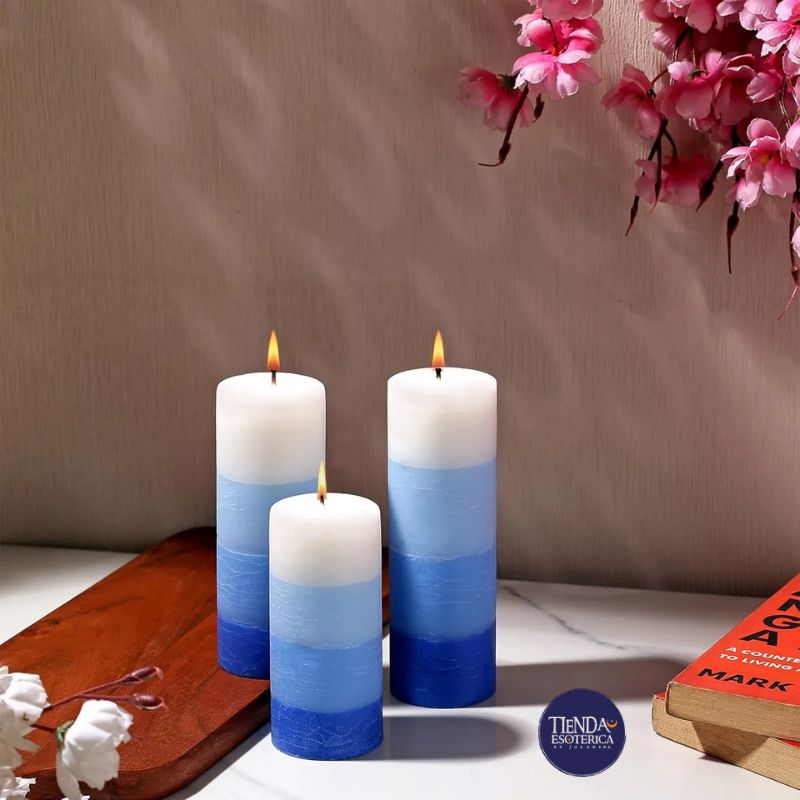 Pack 3 Velas Aromáticas Azules – Tiendaesoterica by Sugandha